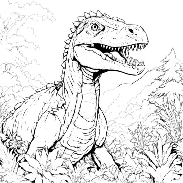 Download Dinosaur Coloring Page in Jungle Coloring pages Online ...