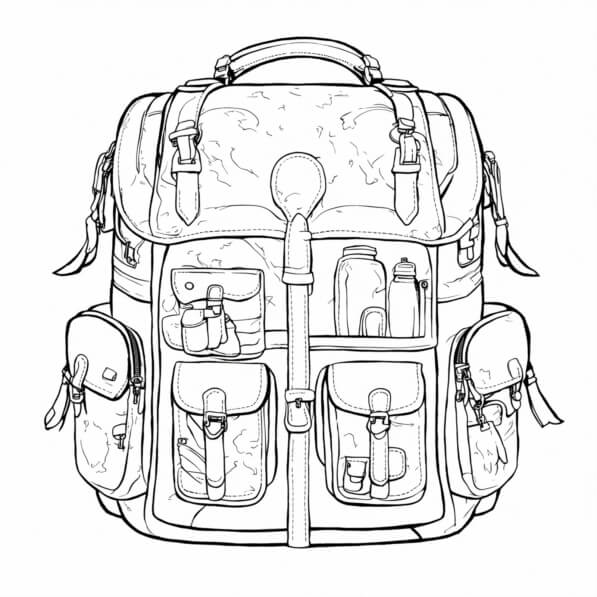 Download Educatieve Rugzak Tekening Kleurplaten online op Creative Fabrica