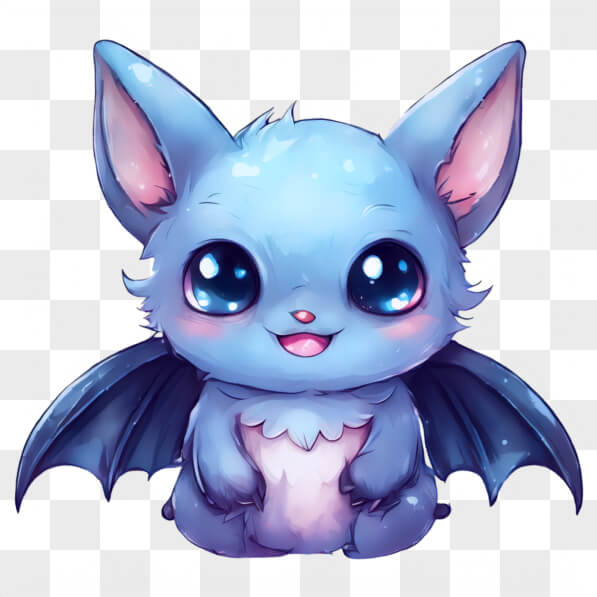 Download Kawaii Blue Bat Decoration Kawaii Online - Creative Fabrica