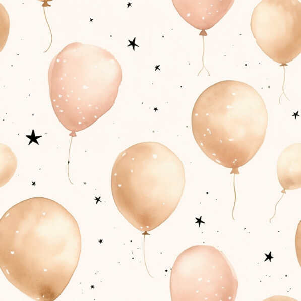 Descarga Patrón Continuo de Globos Rosados y Dorados con Estrellas ...