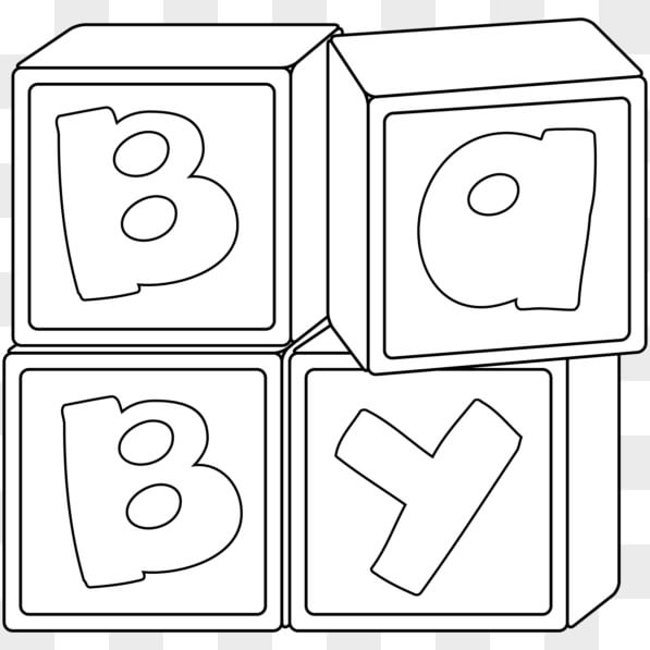 Download 'Baby' Blocks Coloring Pages PNGs Online - Creative Fabrica