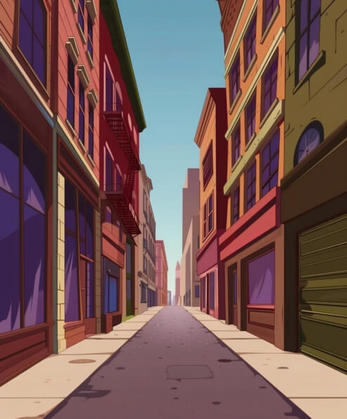 Download Cartoon Street Scene with Empty Space Backgrounds Online ...