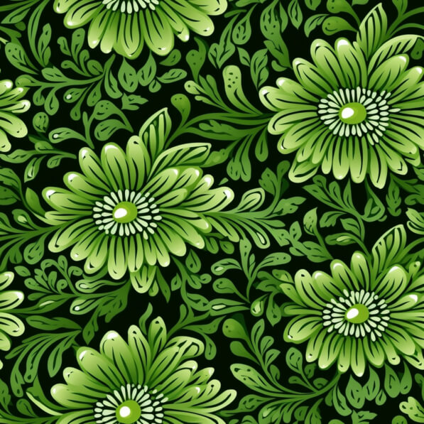 Download Green Flower Pattern on Black Background Patterns Online ...