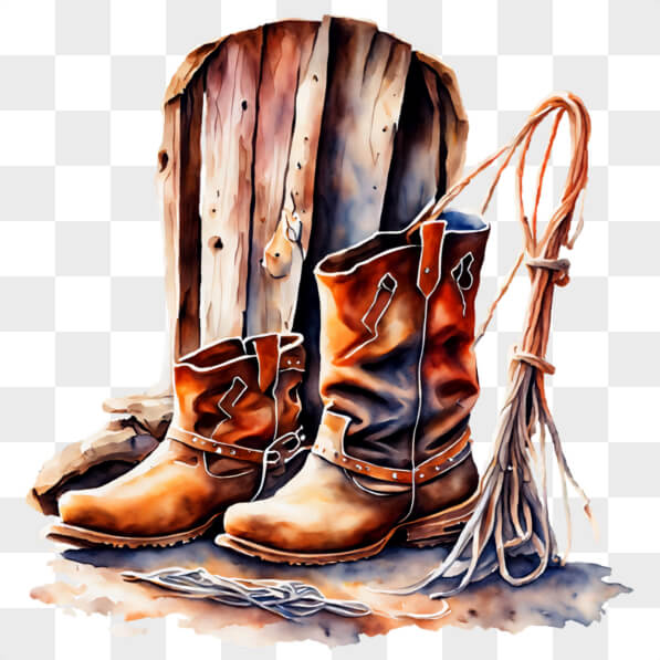 Download Cowboy Boots and Rope PNGs Online - Creative Fabrica