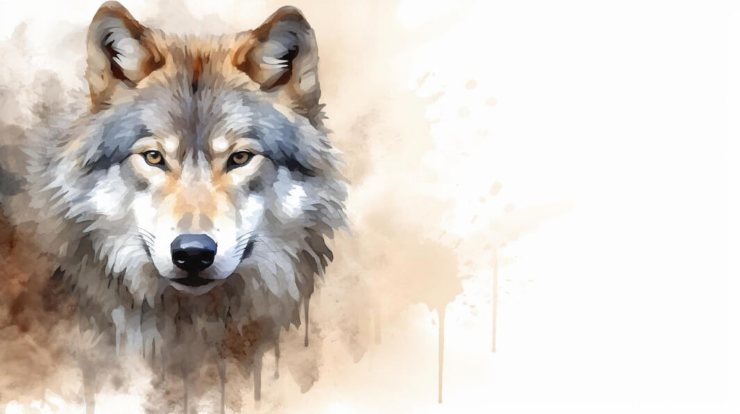 Download Watercolor Painting of Wolf's Head Backgrounds Online ...