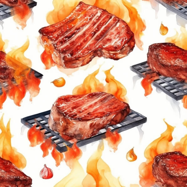 Download Seamless Grilled Steak Pattern on a Grill Patterns Online ...