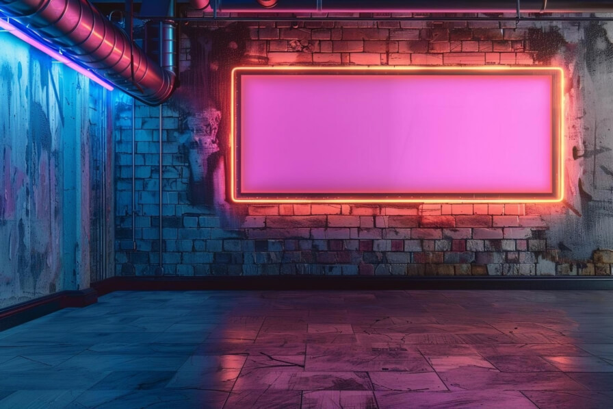 Download Pink Neon Sign in an Empty Room Mockups Online - Creative Fabrica