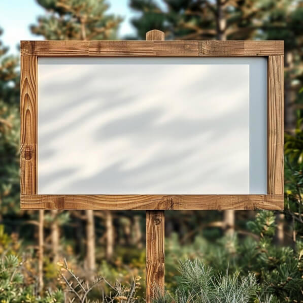 Download Wooden Signpost in Forest with Blank White Board Mockups ...