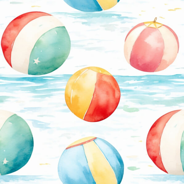 Download Seamless Pattern of Colorful Beach Balls Floating in Water ...