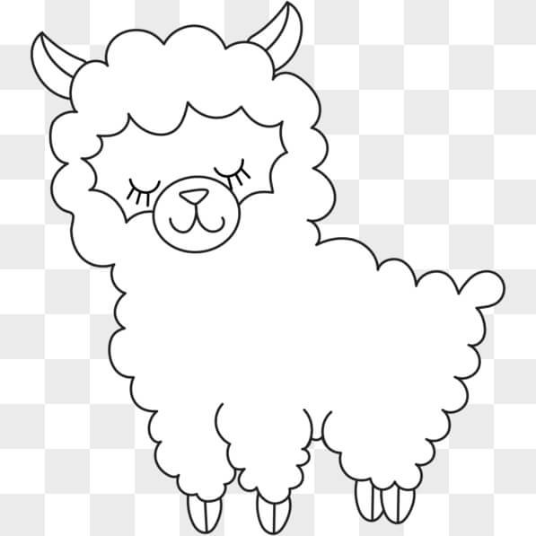 Descarga Página para Colorear de Llama Linda PNGs En Línea - Creative ...