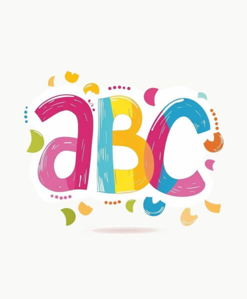 Download Colorful ABC Alphabet Lettering on White Background ...