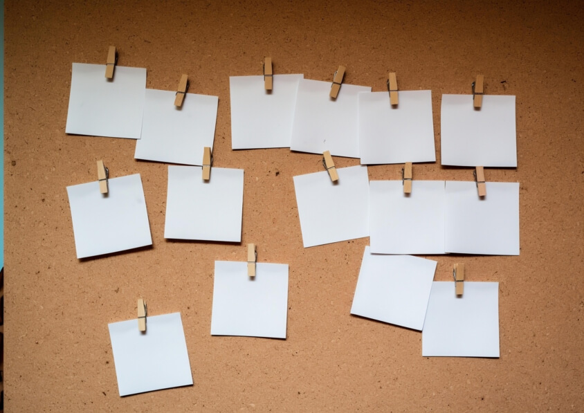 Download Organized Bulletin Board with Labeled Paper Notes Mockups ...