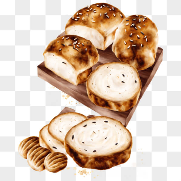 Download Assortment of Freshly Baked Bread and Cookies PNGs Online ...