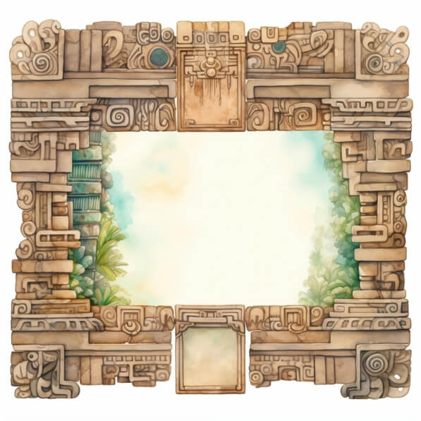 Download Watercolor Illustration of Decorative Frame with Ancient Stone ...