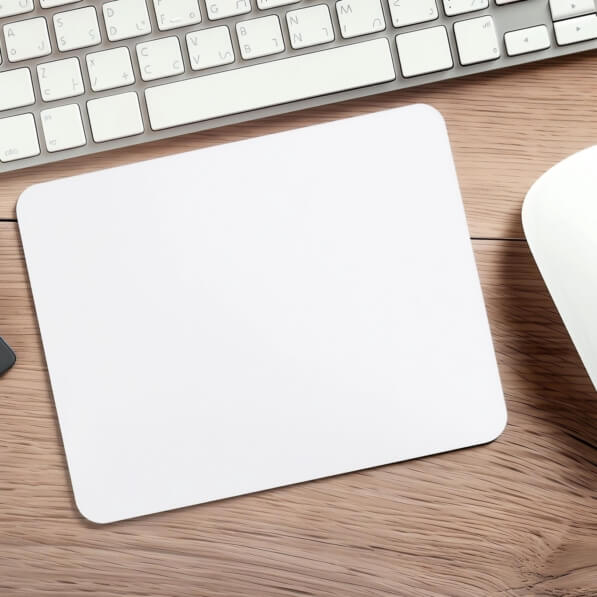 Download White Mouse Pad and Keyboard with Headphones on Desk Mockups ...
