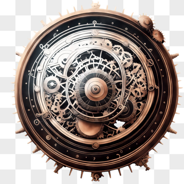 Download Circular Clock with Gears and Cogs PNGs Online - Creative Fabrica