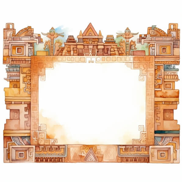 Download Aztec Frame with City of Mexico and Ancient Buildings ...