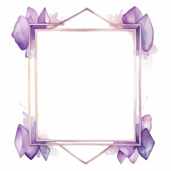 Download Watercolor Frame with Purple Crystals Backgrounds Online ...