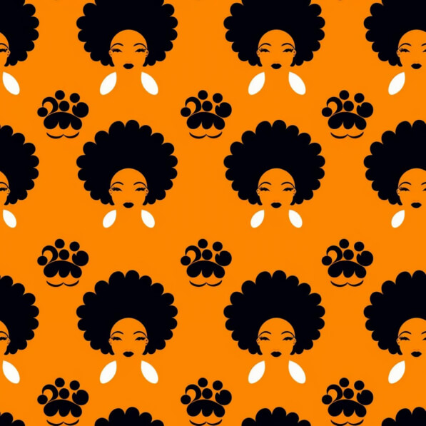 Download Orange Background with Black and White Pattern featuring ...