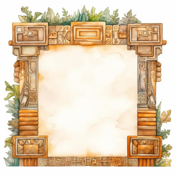 Descarga Marco Azteca con Tallas Mayas Fondos En Línea - Creative Fabrica
