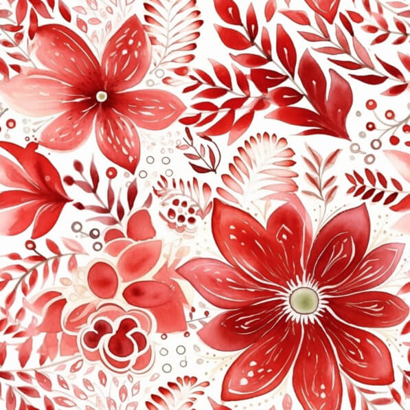Download Vibrant Red Floral Pattern Patterns Online - Creative Fabrica