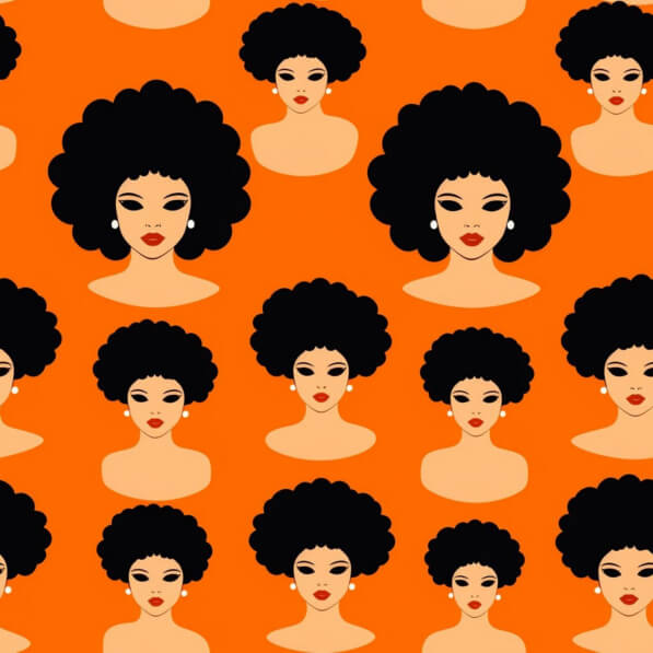 Download Seamless Pattern of Black Women with Afro-Textured Hair on ...