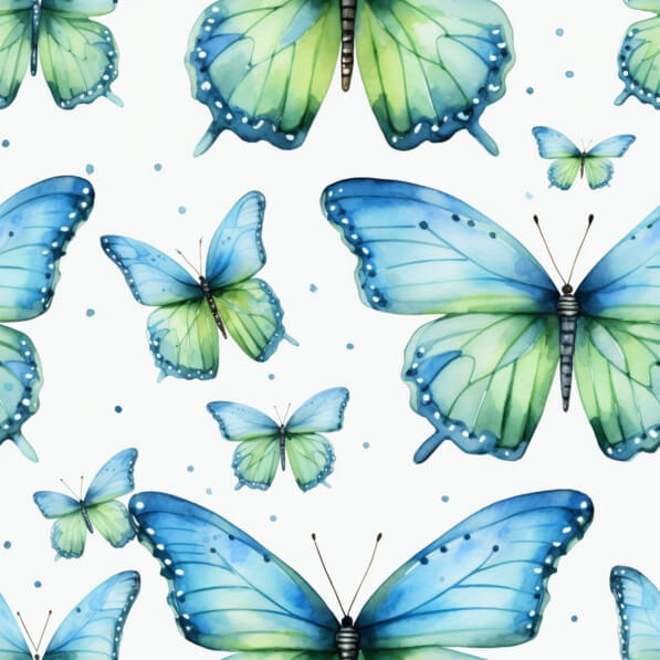 Download Seamless Blue and Green Butterfly Pattern Patterns Online ...