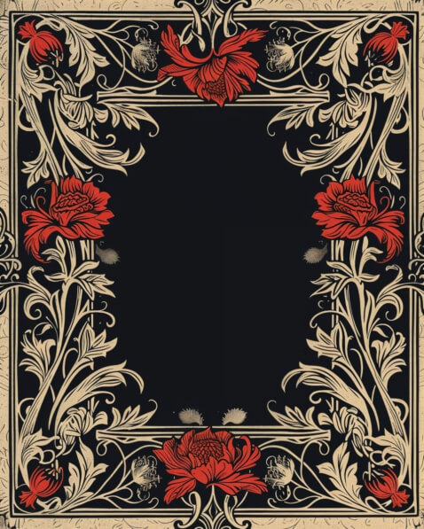 Download Elegant Ornate Frame with Red Flowers Backgrounds Online ...
