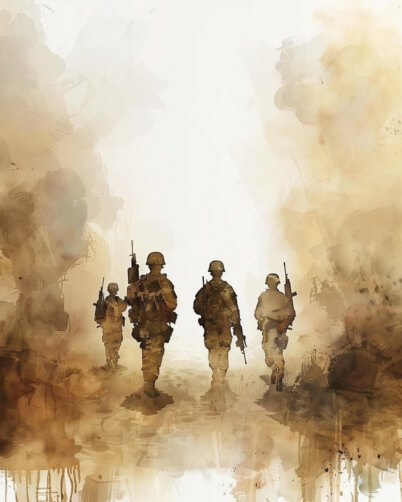 Download Soldiers in Military Uniforms with Graffiti Background ...