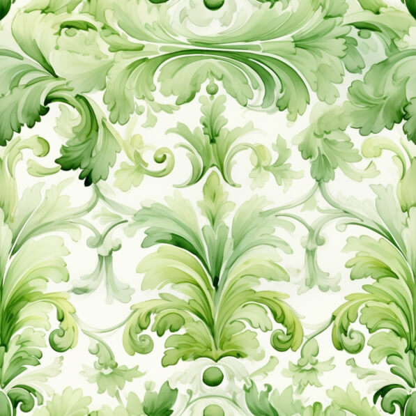 Download Ornate Green Floral Pattern on White Background Patterns ...
