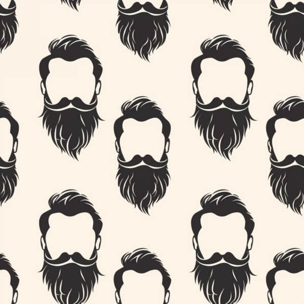 Download Black and White Man's Head and Beard Seamless Pattern Patterns ...