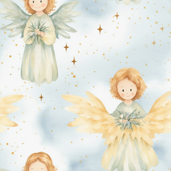 Download Angels Pattern with Stars Patterns Online - Creative Fabrica