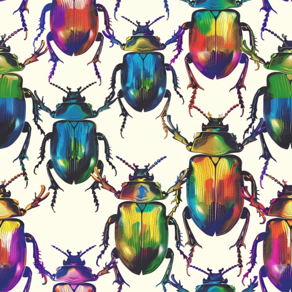 Download Colorful Beetle Pattern on White Background Patterns Online ...