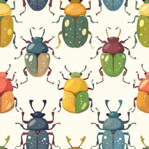 Download Colorful Beetle Pattern on White Background Patterns Online ...