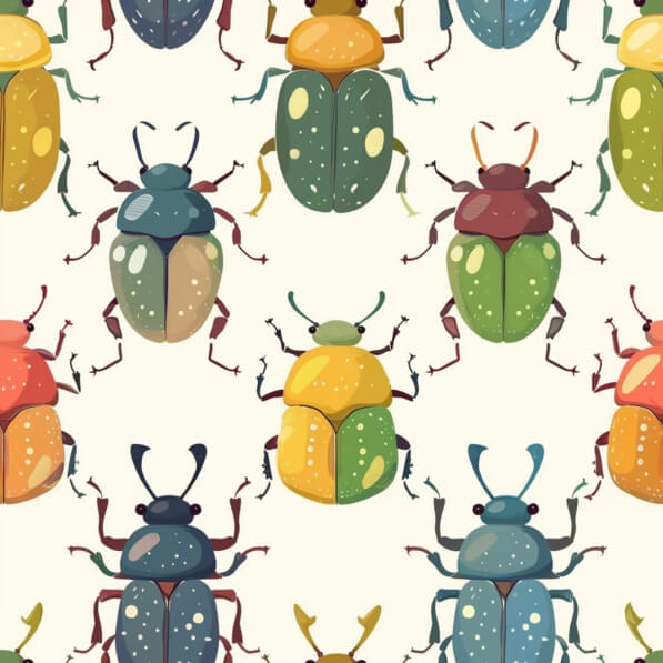Download Colorful Beetle Pattern on White Background Patterns Online ...