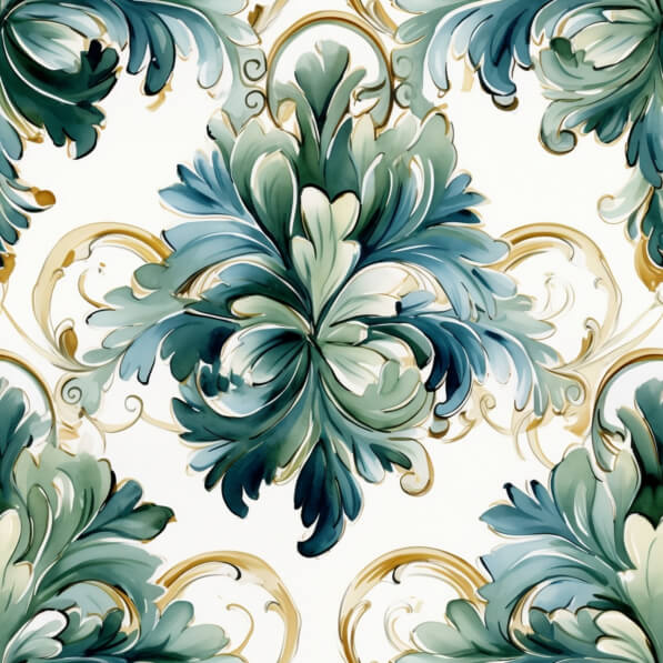 Download Ornate Floral Pattern in Blue and Gold Patterns Online ...