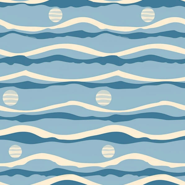 Download Blue and White Seamless Pattern with Waves and Moons Patterns ...