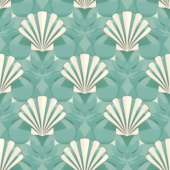 Download Seamless Seashell Pattern in Turquoise and White Patterns ...