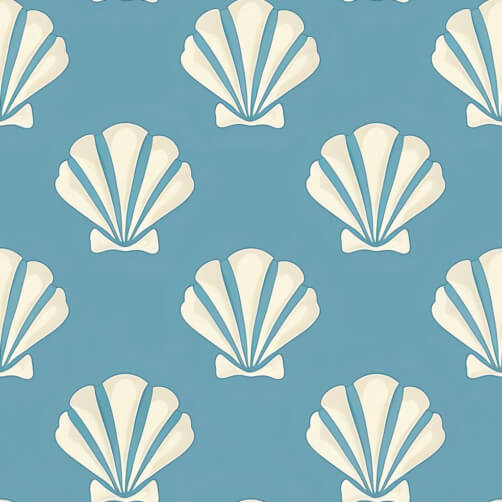 Download Blue Background with White Seashell Pattern Patterns Online ...
