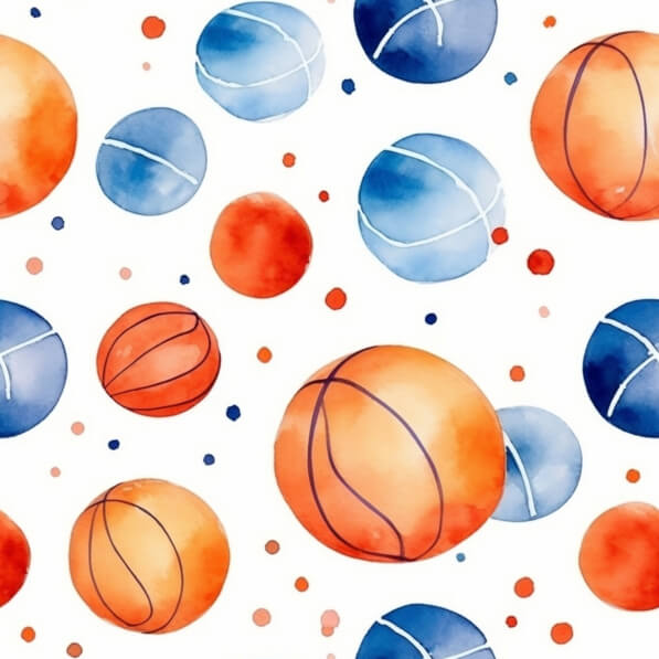 Download Watercolor Basketball Balls Seamless Pattern Patterns Online ...