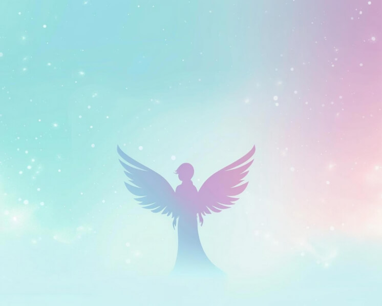 Download Silhouette of an Angel in a Colorful Sky with Stars ...