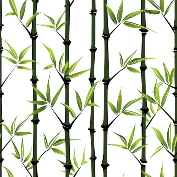 Download Seamless Bamboo Pattern with Green Leaves on White Background ...