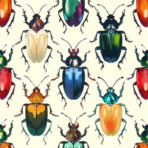 Download Colorful Beetle Pattern on White Background Patterns Online ...