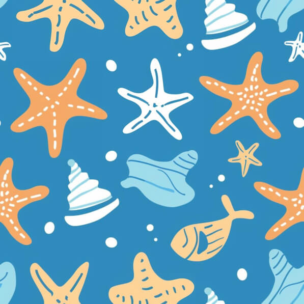 Download Seamless Sea Creatures Pattern Patterns Online - Creative Fabrica