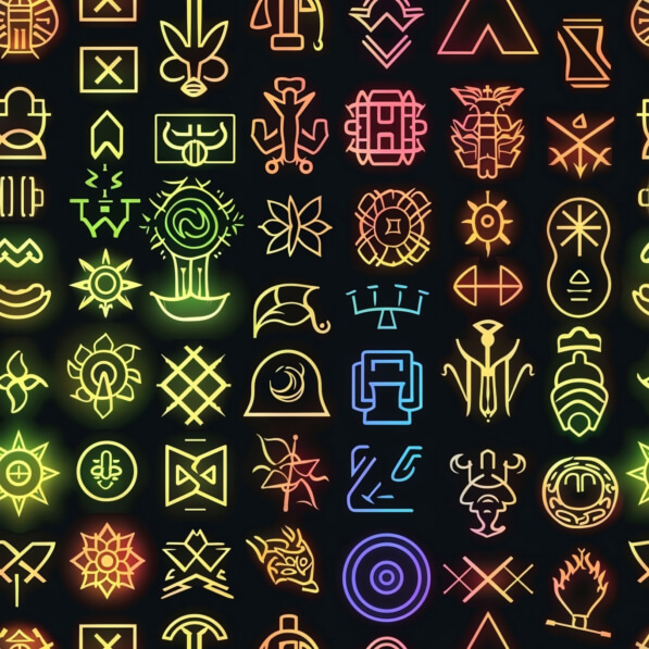 Download Neon Symbols of Native American Culture Patterns Online ...