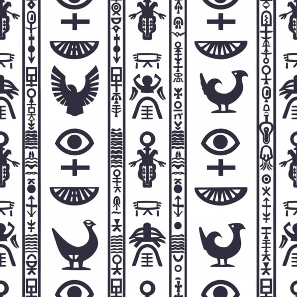 Scarica Motivo Egiziano Senza Soluzione di Continuità con Vari Simboli ...