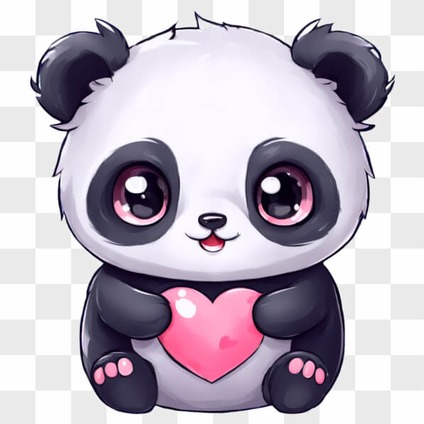 Descarga Oso Panda Kawaii con Corazón Rosa Kawaii En Línea - Creative ...