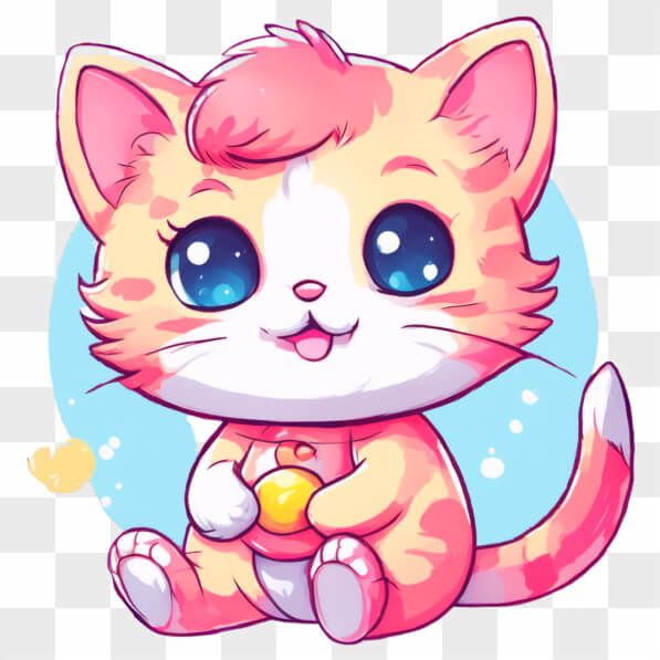 Download Kawaii Pink and Orange Cat Playing with Ball Kawaii Online ...