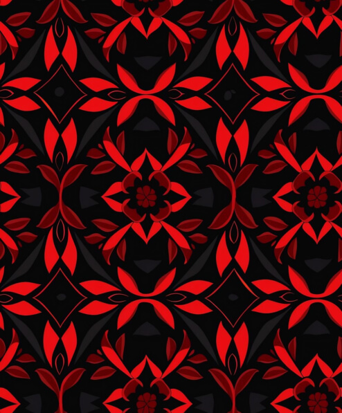 Download Black Background with Red and Black Floral Patterns Patterns ...