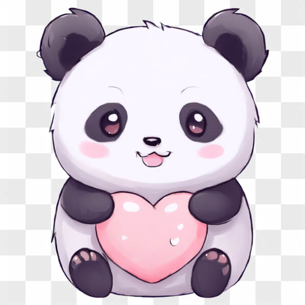 Descarga Oso Panda Kawaii Sosteniendo Corazón Rosa Kawaii En Línea ...